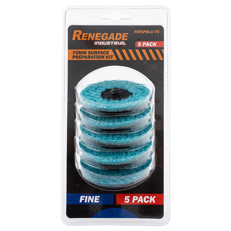 Renegade Industrial 75mm FINE Roloc Blue Surface Condition Discs - 5 ...