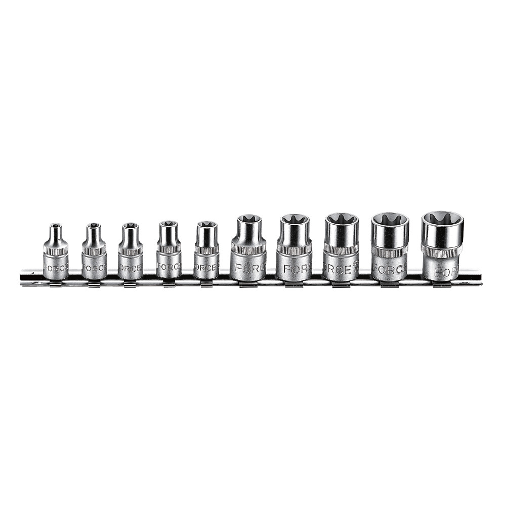 Force 1/4" & 3/8" Drive 10 Piece Female Star E-Torx Socket Set - 3101 ...
