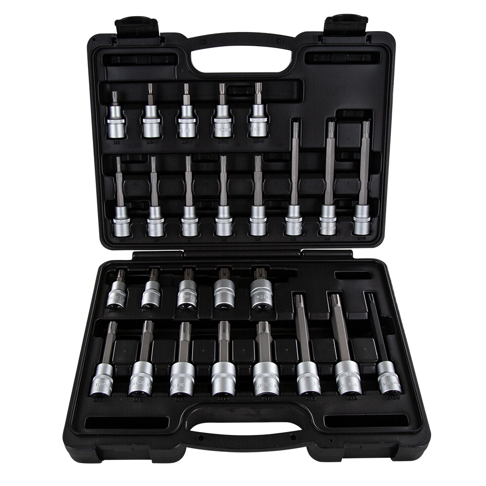 Force 1/2" Drive 26 Piece Ribe Socket Bit Set - 4265 | TradeTools