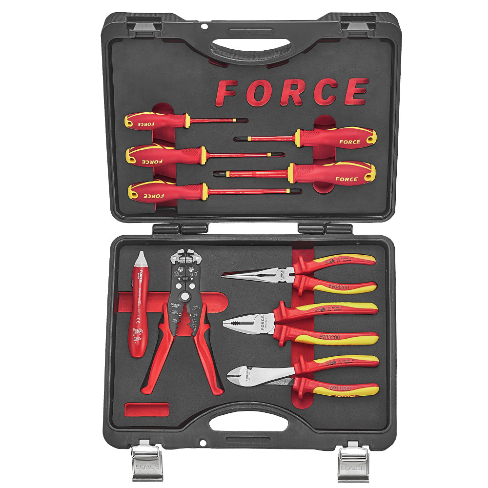 Force 10 Piece Assorted 1000V Insulated Screwdriver & Pliers Set In ...