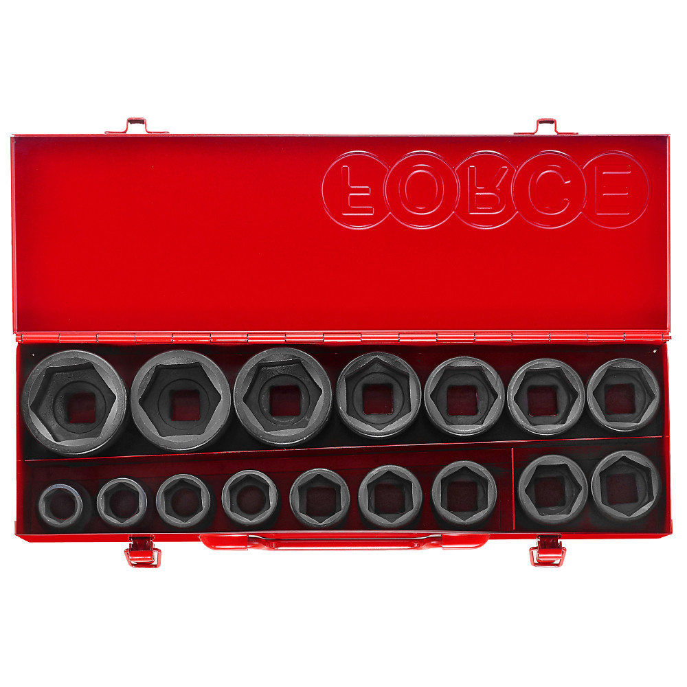 Force 3/4" Drive 16 Piece Imperial Impact Socket Set - 6163S | TradeTools