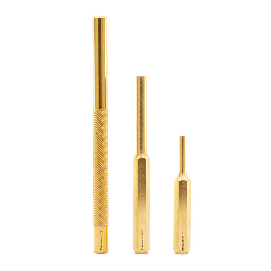 Renegade Industrial 3 Piece Brass Pin Punch Set - RI3BPPS | TradeTools
