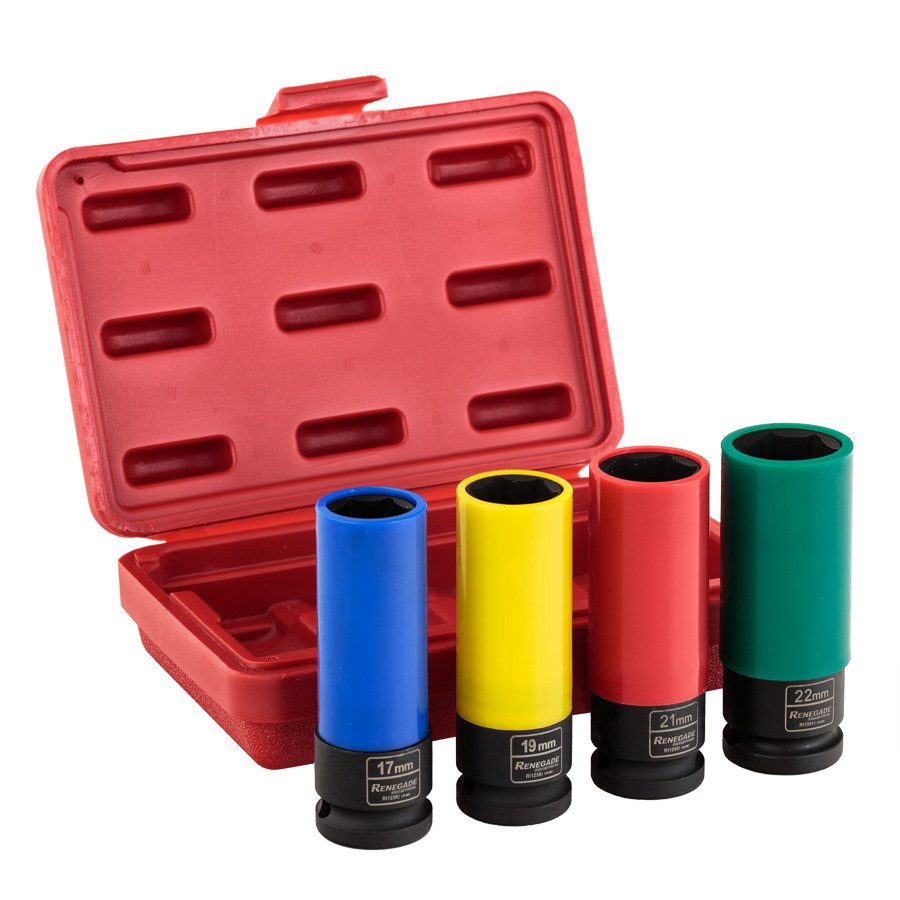 Renegade Industrial 1/2" Drive 4 Piece Wheel Nut Sockets Set - RIWNS4 ...