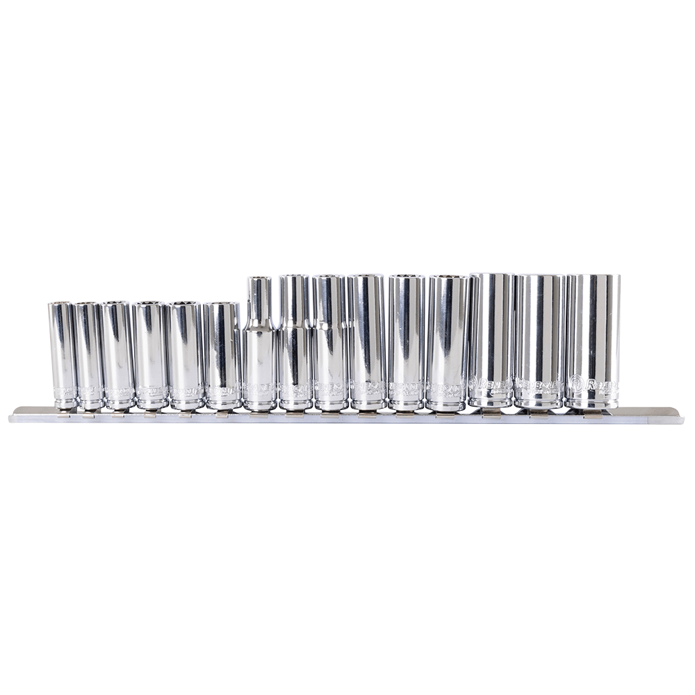 Renegade Industrial 1/4" & 3/8" Drive 15 Piece Metric Deep Socket Set ...