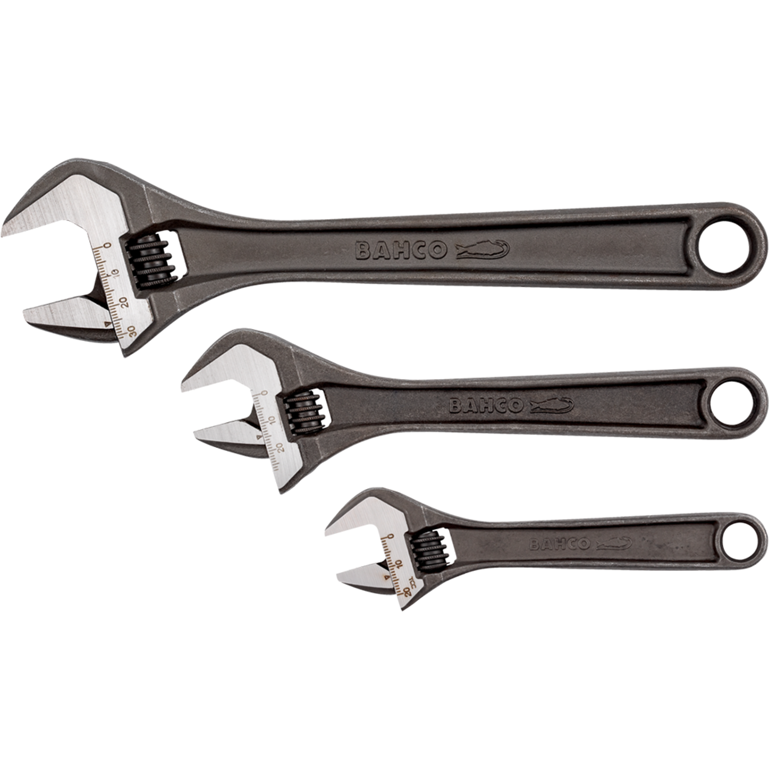 Bahco 3 Piece Phosphate Finish Adjustable Wrench Shifter Set - ADJUST3 | TradeTools