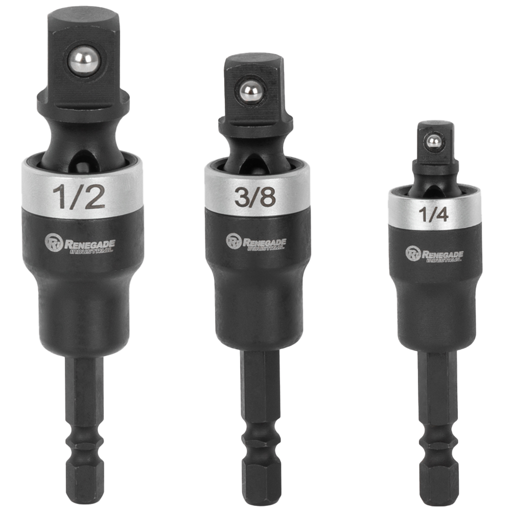 Renegade Industrial 3 Piece Uni-Joint Tilt Impact Socket Adaptor Set ...