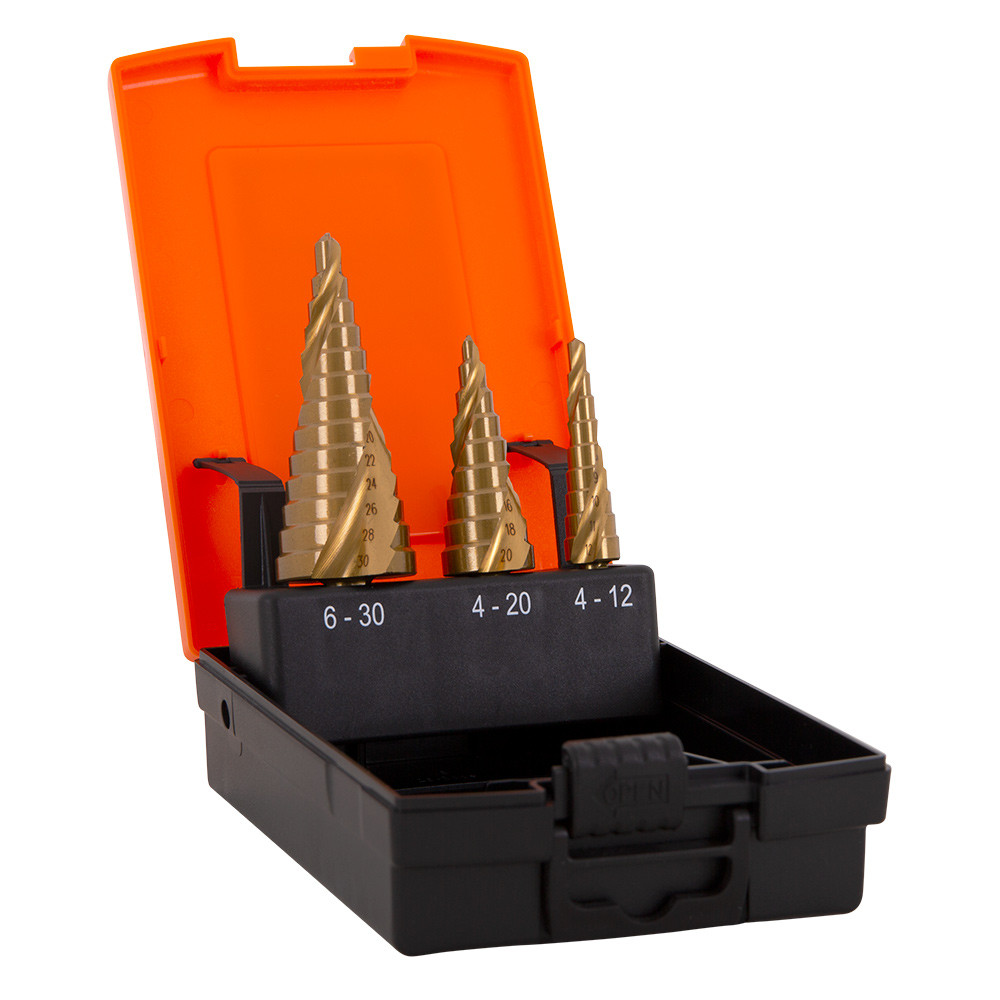 Renegade Industrial 3 Piece Spiral Flute Step Drills Set - RISF3M ...