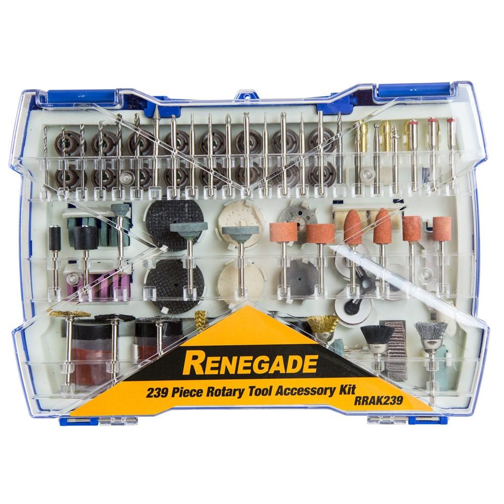 Renegade Industrial Rotary Tool 239 Piece Accessory Kit In Hard Case ...