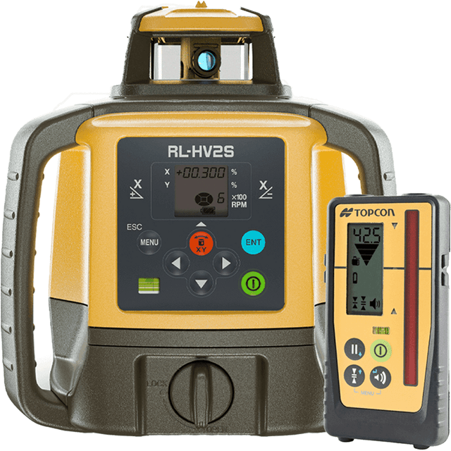 Topcon RL-HV2S Multi-Purpose Dual Grade Rotating Laser Level Kit With ...