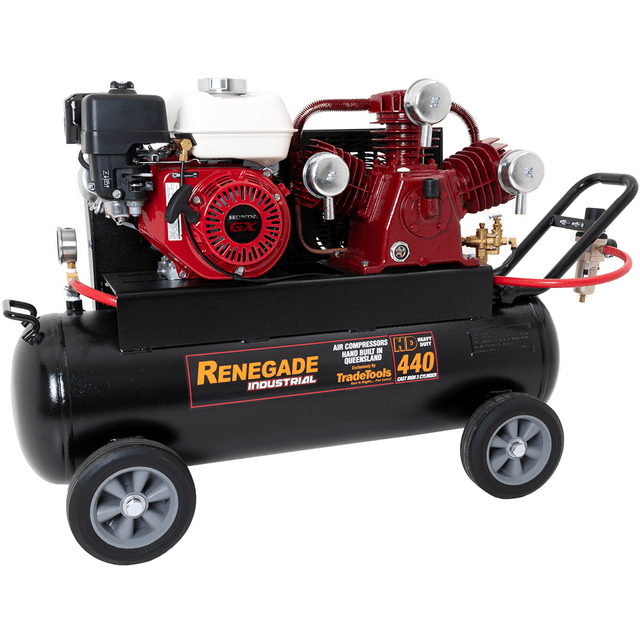 Renegade Industrial 6.5HP 440LPM 3 Cylinder Petrol Air Compressor ...