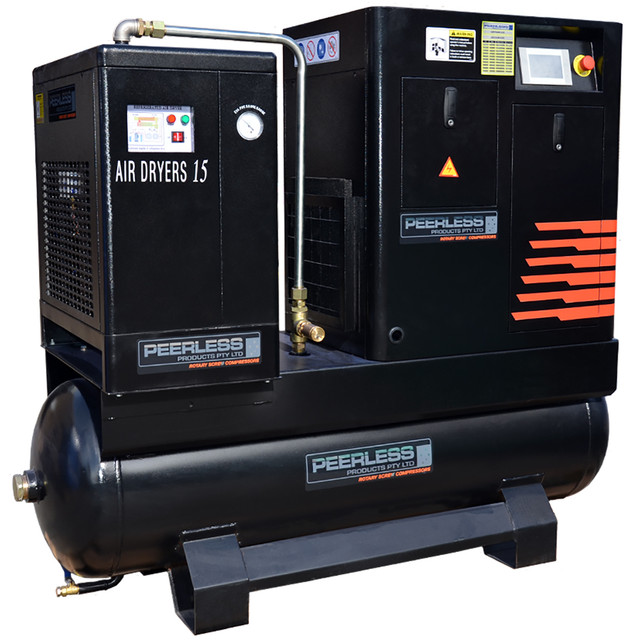 Peerless PB 10HP Rotary Screw Compressor 1150LPM 8 Bar With Dryer And ...