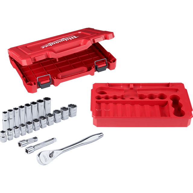 Milwaukee 22 Piece 1/2" Drive Imperial Socket Set - 48229410 | TradeTools
