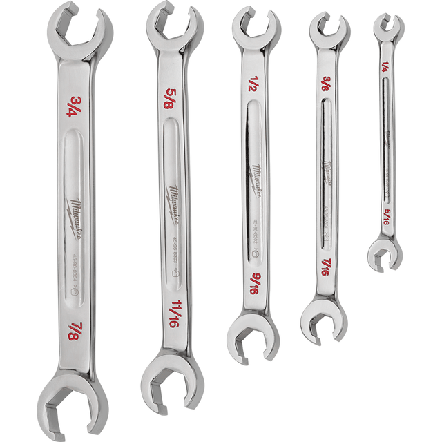 Milwaukee 5 Piece Imperial Double End Flare Nut Wrench Set - 48229470 | TradeTools