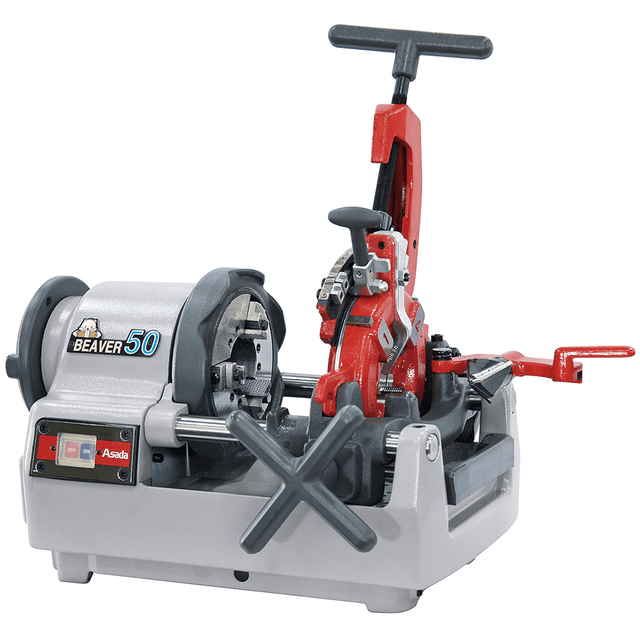 Asada 750W Beaver 50 Manual Die Head Pipe Threading Machine - 1/4" - 2" Pipe Capacity - B50 ...