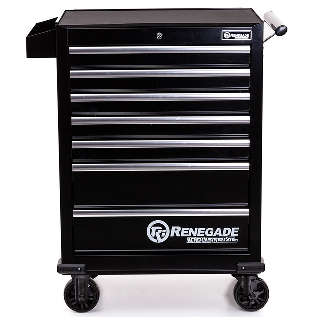 Renegade Industrial 7 Drawer Black Tool Cabinet - RI26-7BLA | TradeTools