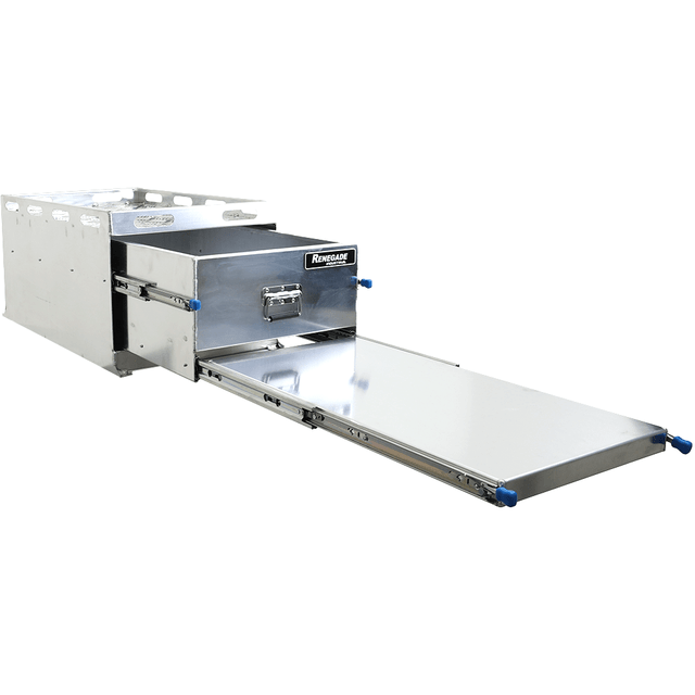 Renegade Industrial 450mm Drawer & Slide Out Work Bench/Tray Aluminium ...