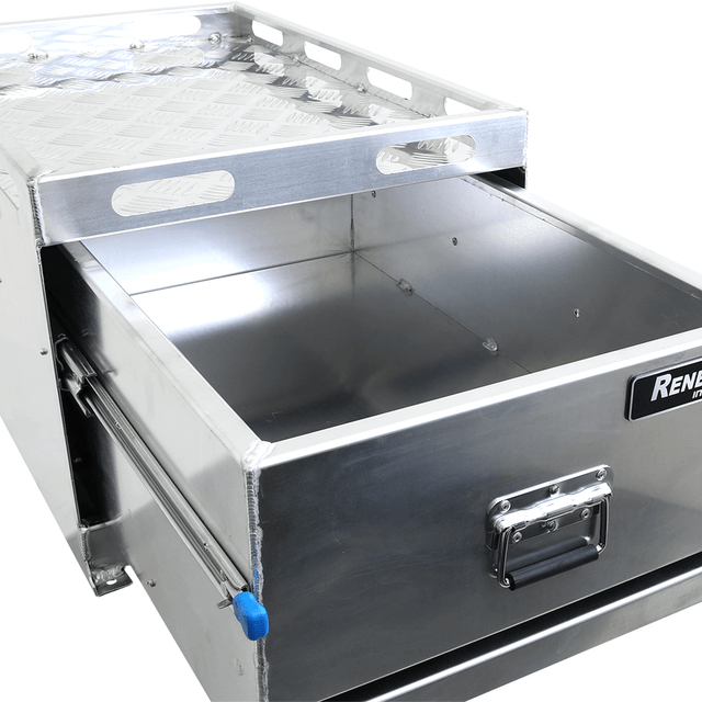 Renegade Industrial 450mm Drawer & Slide Out Work Bench/Tray Aluminium ...