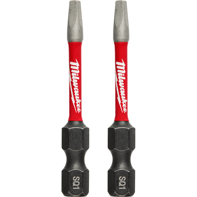 Milwaukee Square Recess #1 x 50mm (2") SHOCKWAVE Power Bit - 2 Pack ...