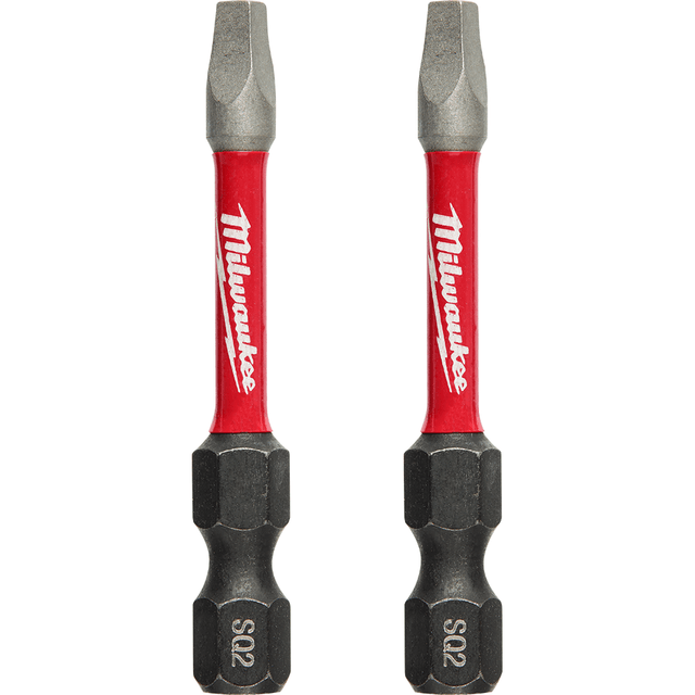 Milwaukee Square Recess #2 x 50mm (2") SHOCKWAVE Power Bit - 2 Pack ...
