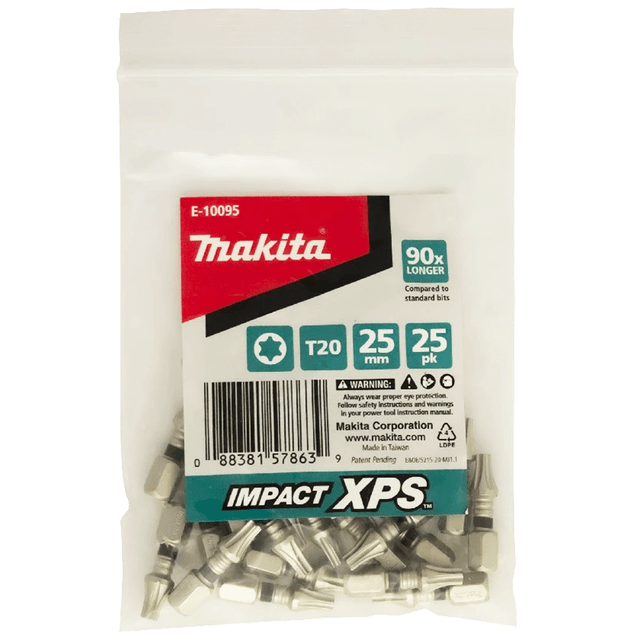 Makita Impact XPS T20 x 25mm Insert Bits - 25 Pack - E-10095 | TradeTools