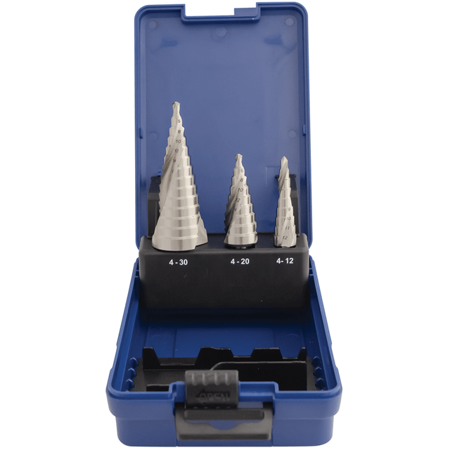 Makita 3 Piece 4-12mm/4-20mm/4-30mm HSS-G Step Drill Bits Set - P-69951 ...