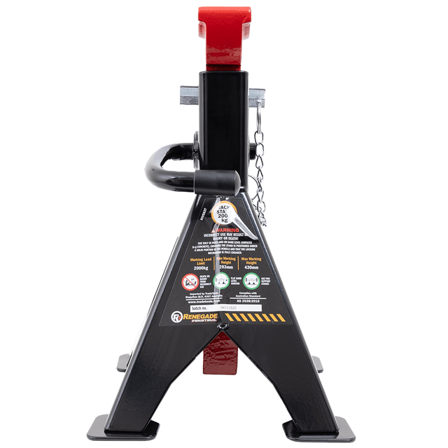 Renegade Industrial 2,000Kg (2T) Car Jack Stand Twin Pack - RIVSS2T ...