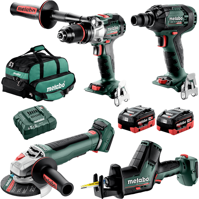 Metabo 18V 5.5Ah Brushless Cordless 4 Piece Combo Kit - AU68403050 ...