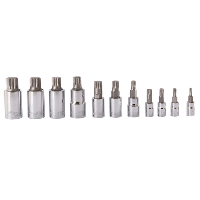 Renegade Industrial 1/4", 3/8" & 1/2" Drive 11 Piece Spline Socket Set ...
