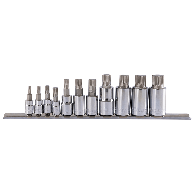Renegade Industrial 1/4", 3/8" & 1/2" Drive 11 Piece Spline Socket Set ...