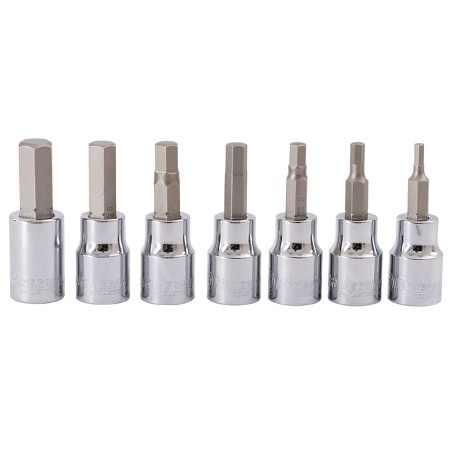 Renegade Industrial 3/8" Drive 7 Piece Metric Inhex Socket Set ...