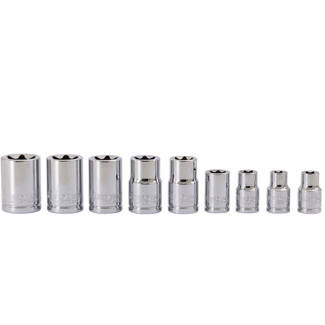 Renegade Industrial 1/2" & 3/8" Drive 9 Piece Female Star Socket Set ...
