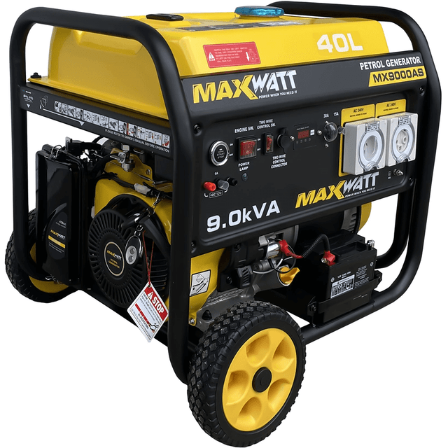 Maxwatt 9kVA 7500W Electrical Start Petrol Generator - MX9000AS ...