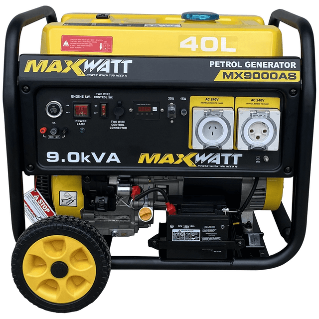 Maxwatt 9kVA 7500W Electrical Start Petrol Generator - MX9000AS ...