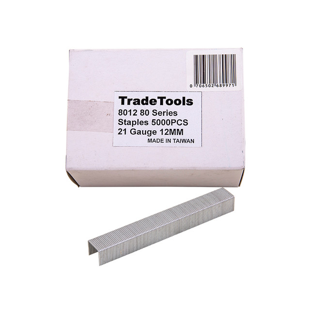 TradeTools 80 Series 12mm 21 Gauge Staples: Box of 5000 - 8012 | TradeTools