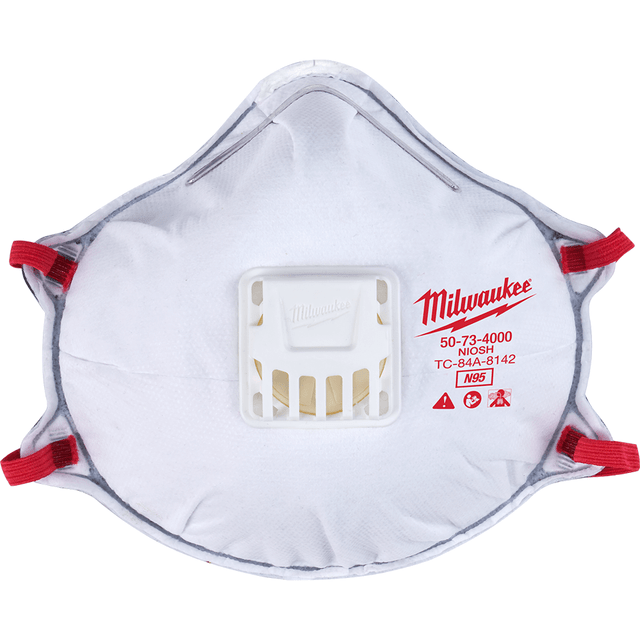 Milwaukee N95 Disposable Valved Respirator With Gasket - 1 Pack ...