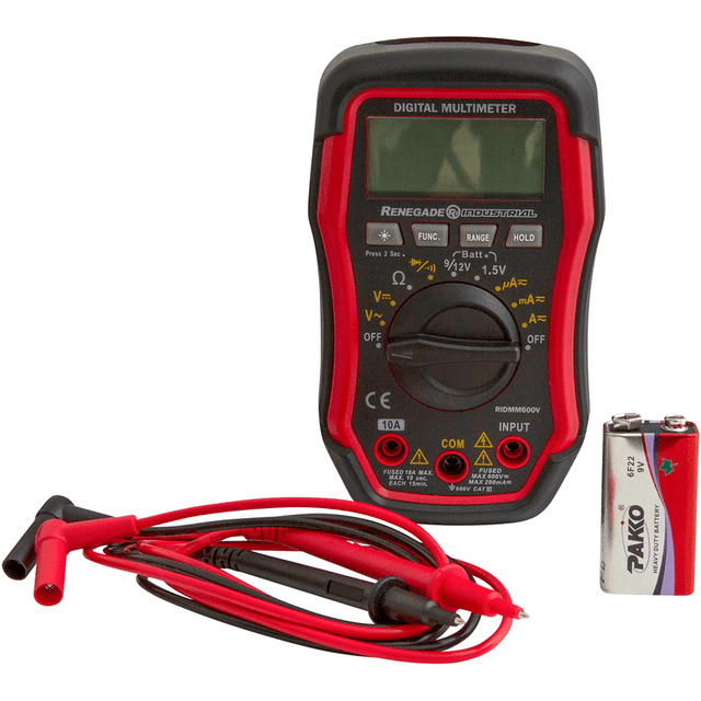 Renegade Industrial Cat 3 Max 600V Digital ACDC Multimeter - RIDMM600V ...