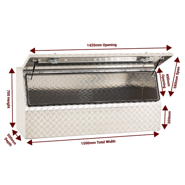 Renegade Industrial 1500mm Checker Plate Aluminium High Side Ute Tool ...