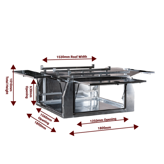 Renegade Industrial 1800mm 3 Door 3PLS Flat 2.5mm Aluminium Ute Canopy ...
