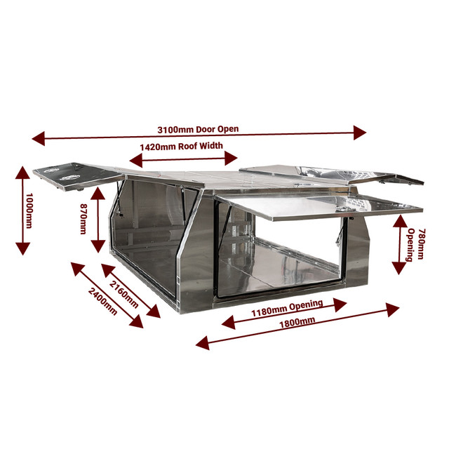 Renegade Industrial 2400mm 3 Door 4PLS Flat 2.5mm Aluminium Extra Tall ...