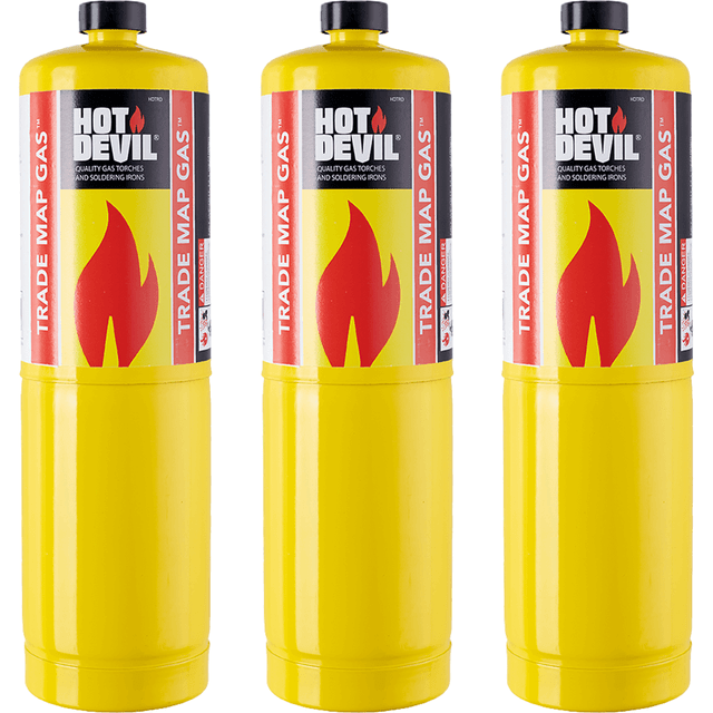 Hot Devil Trade MAP Gas Cylinders - 3 Pack - HDTP | TradeTools