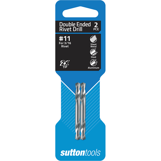 Sutton #11 Double Ended Silver Bullet Panel & Rivet HSS Drill Bits Set ...