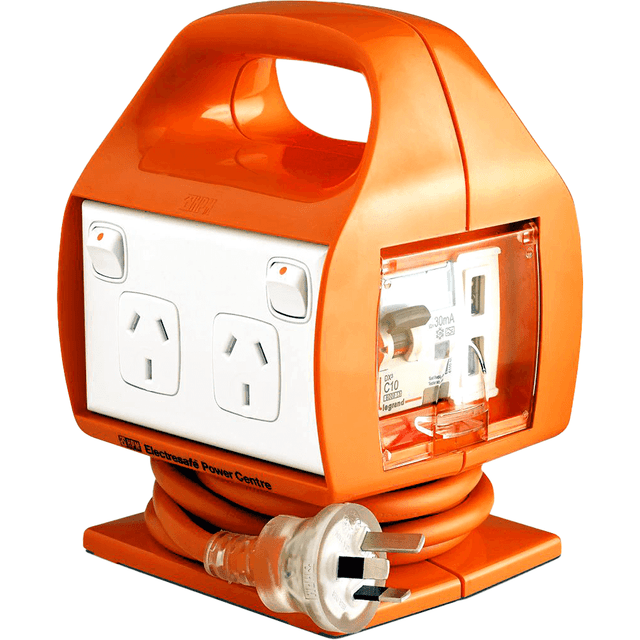 HPM 10Amp Electresafe 4 Outlet RCD Worksite Portable Power Centre With ...