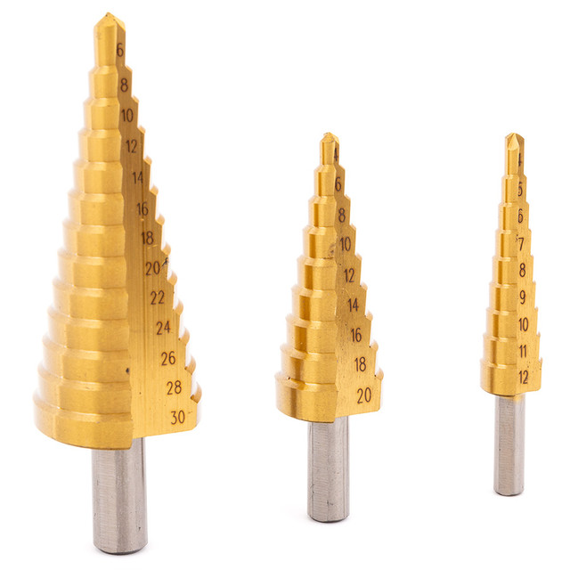 Renegade Industrial 3 Piece Straight Flute Step Drill Bits Set - RISD3M ...