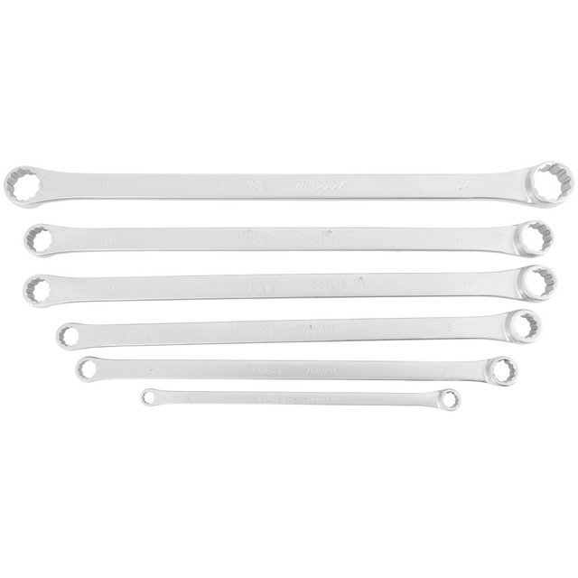 Force 6 Piece Assorted Metric Extra Long Flat Ring Spanners Set ...