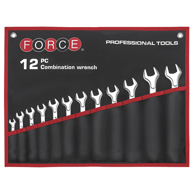 Force 12 Piece Imperial Ring & Open End Spanner Set - 5121SC | TradeTools