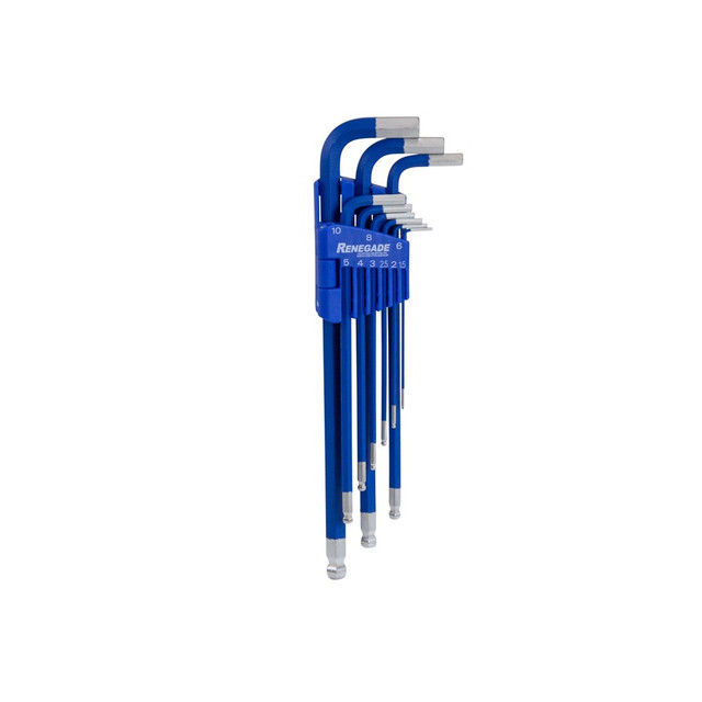 Renegade Industrial 9 Piece Metric Extra Long Hex Key Set - RI9ELMHK ...