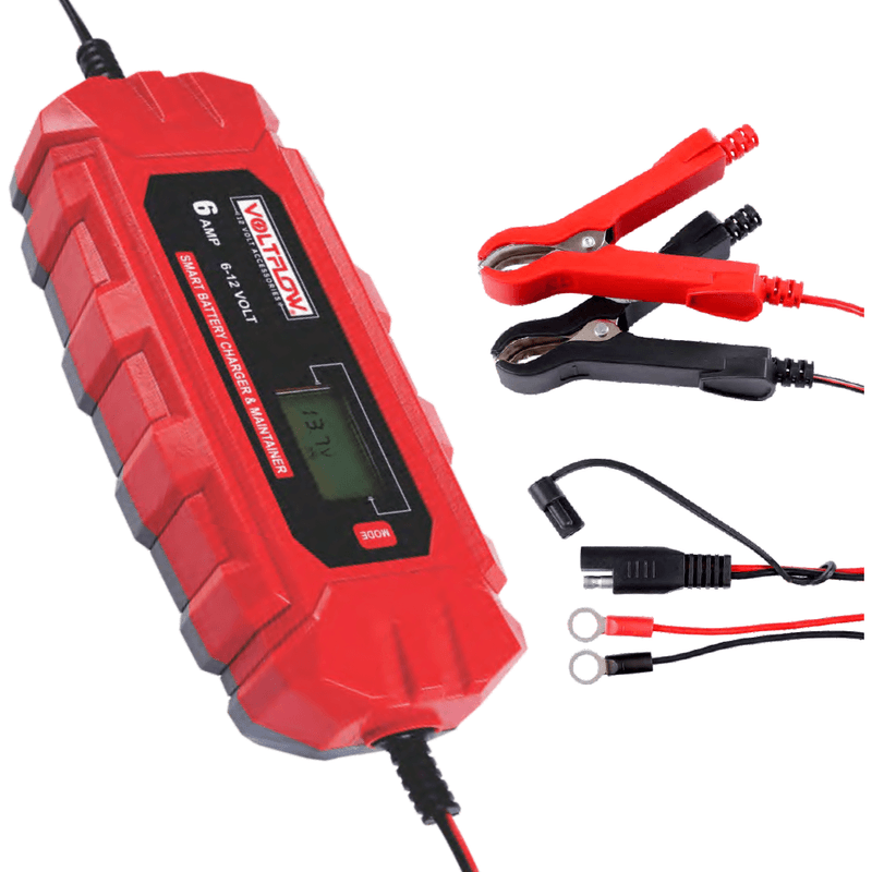 Voltflow 6 Amp 6/12V 10 Stage Fully Automatic ULTRA SAFE Smart Battery ...