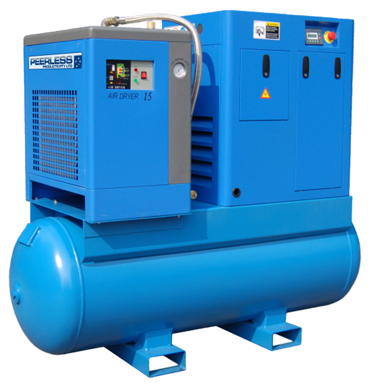 Peerless 10HP Rotary Screw Compressor 1000LPM 10 Bar With Dryer And Tank - HQ10/10 | TradeTools