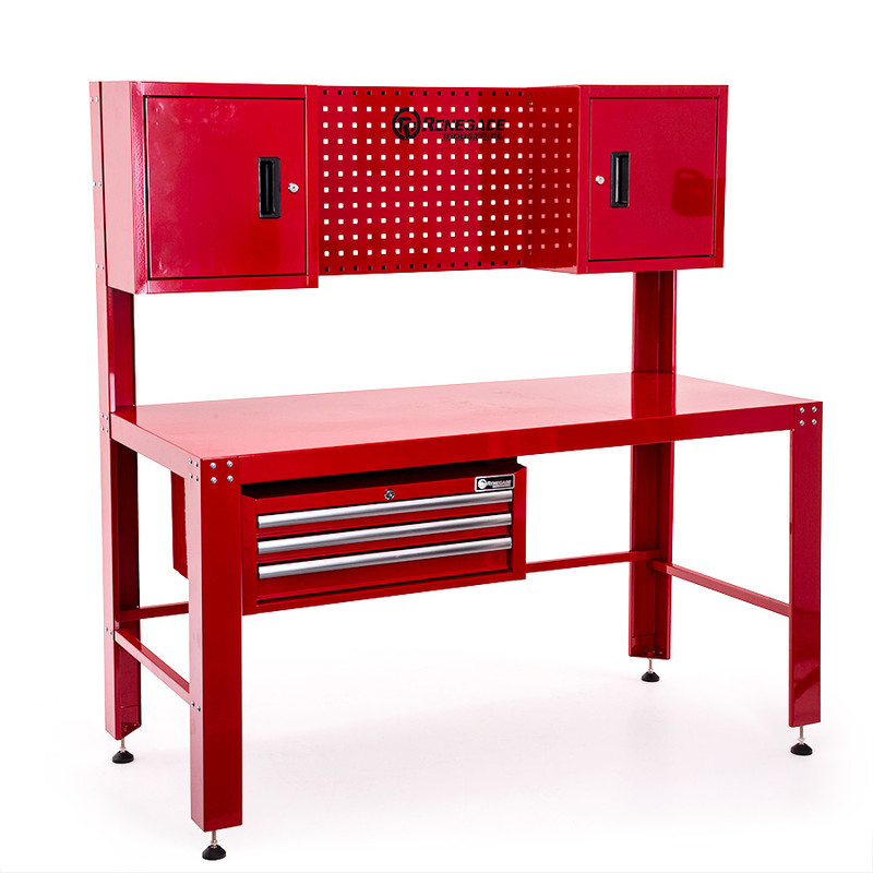 Renegade Industrial Work Bench With 3 Drawer & Cabinets - RI59-F ...
