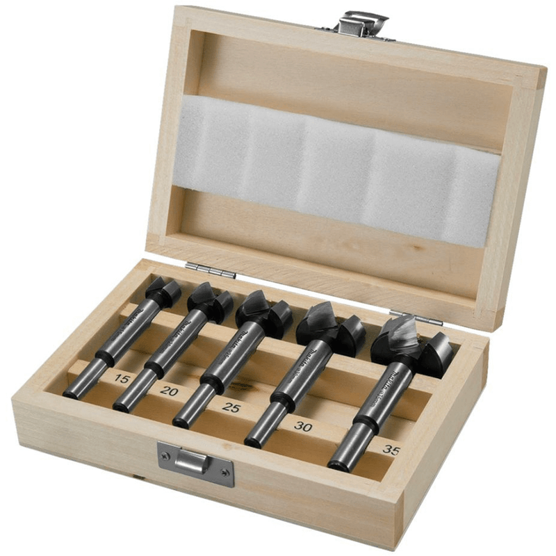 Makita 5 Piece Assorted HSS Forstner Drill Bits Set In Wooden Case - D ...